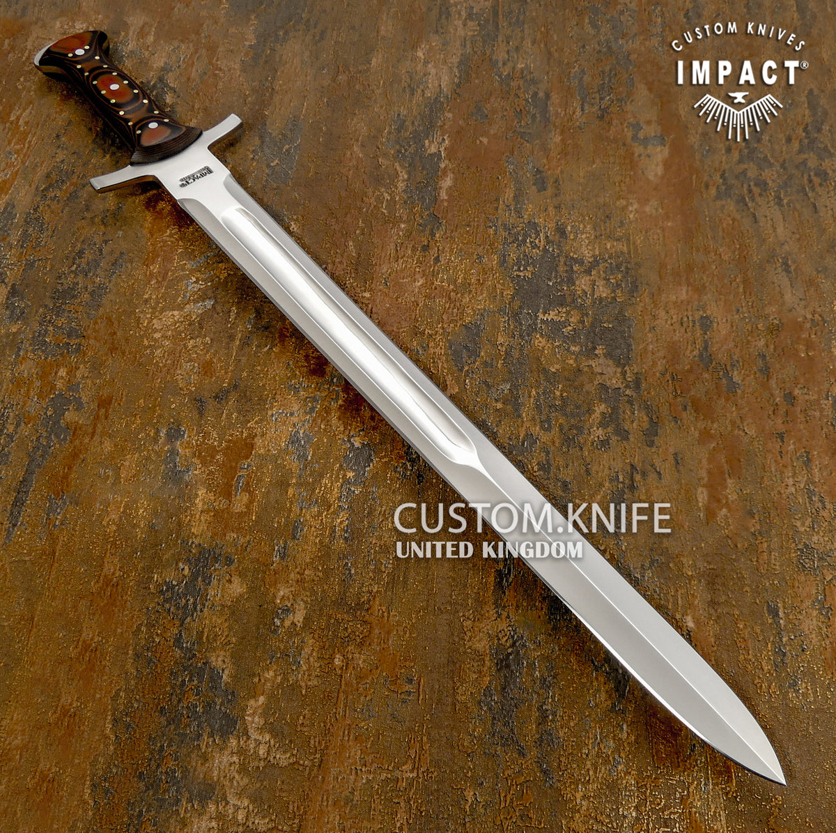 IMPACT CUTLERY RARE CUSTOM FULL TANG SHORT SWORD FULLER DAGGER KNIFE M