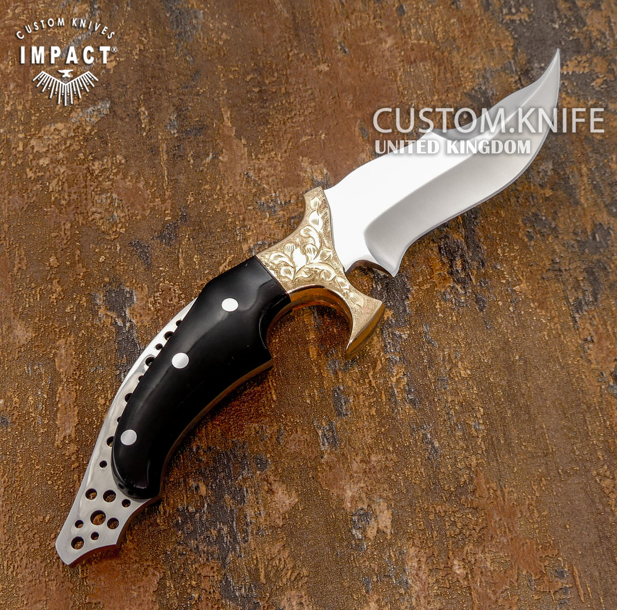 IMPACT CUTLERY UK RARE CUSTOM FULL TANG BUSHCRAFT SKINNING KNIFE