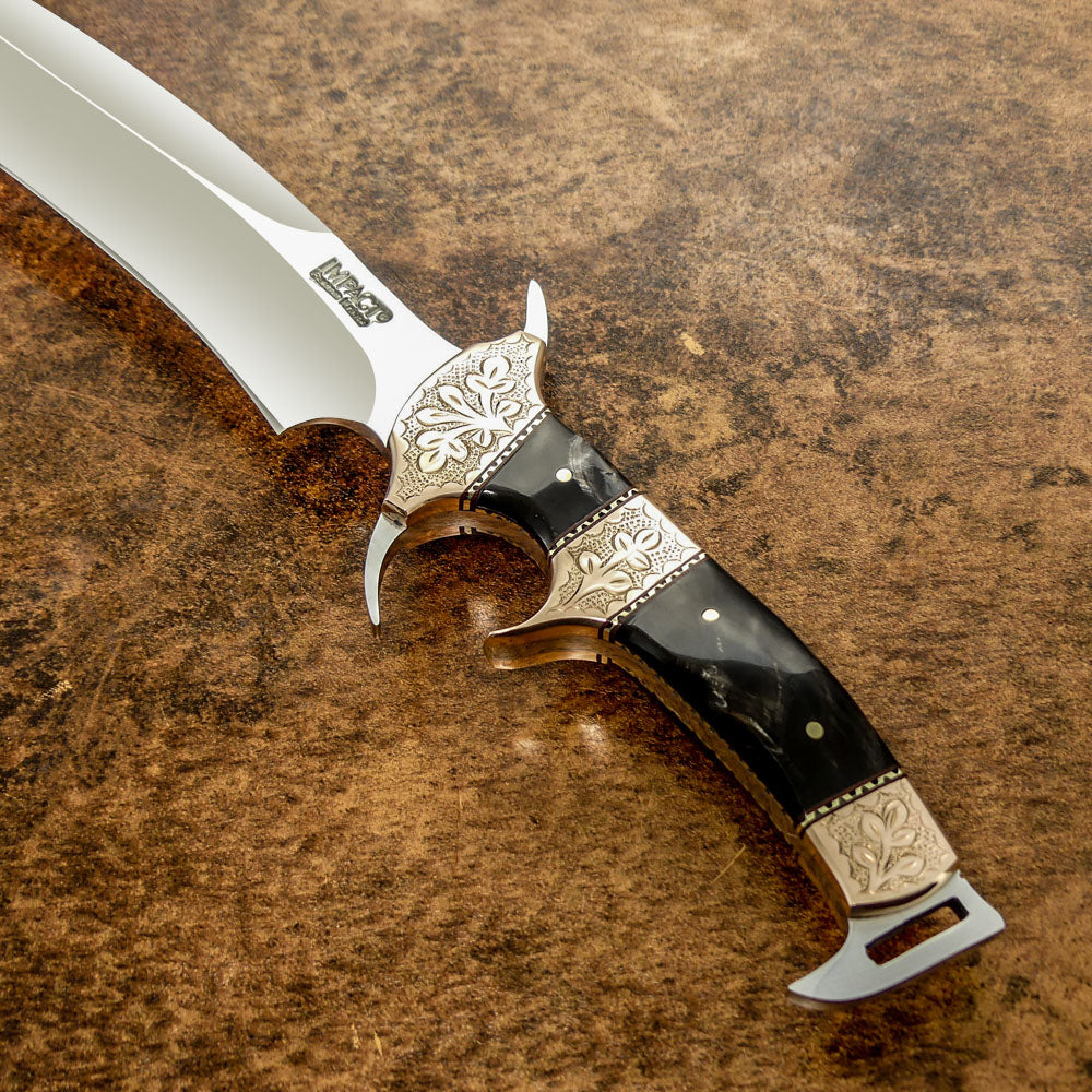 IMPACT CUTLERY RARE CUSTOM D2 FULL TANG SASQUATCH BOWIE KNIFE ENGRAVED ...