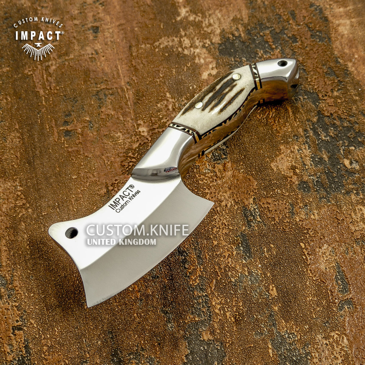 IMPACT CUSTOM MINIATURE CLEAVER KNIFE STAG ANTLER – IMPACT CUTLERY